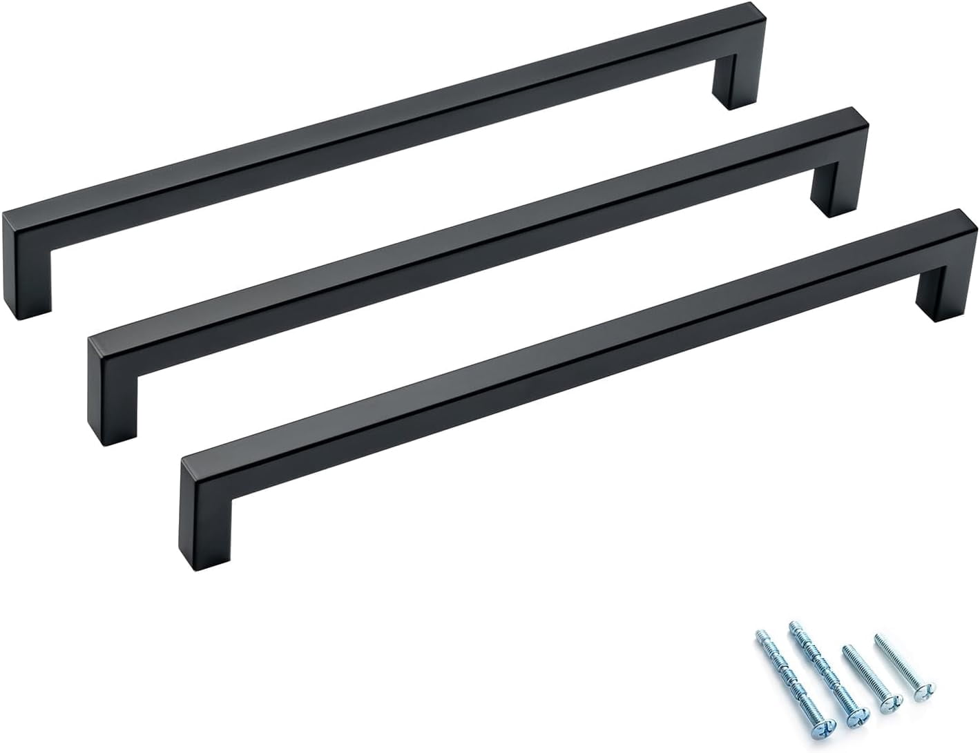 10 Pack Black Kitchen Cabinet Handles 10 Inch Matt Black Stainless ...