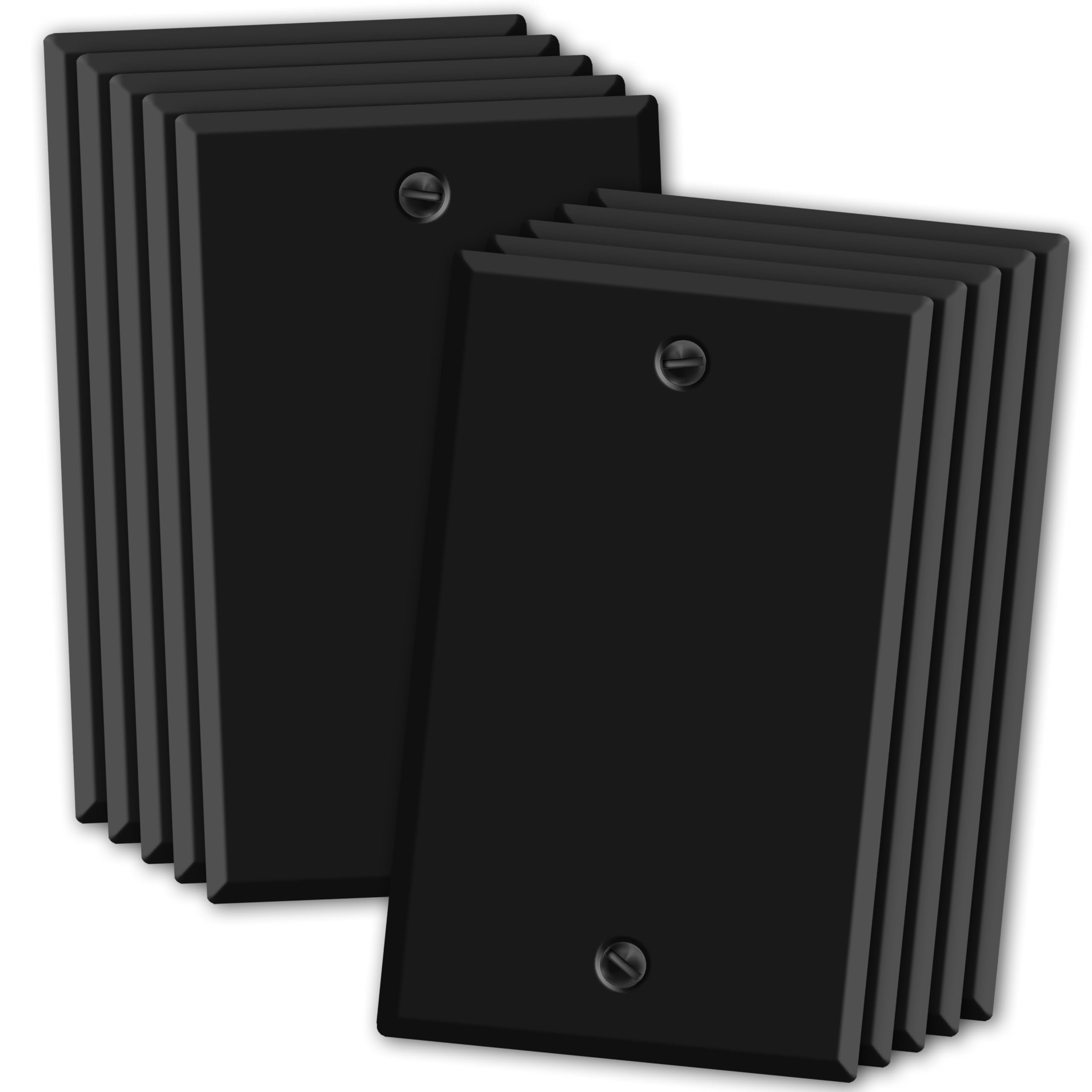 10 Pack Black Metal Blank Wall Plate, Metal Outlet Cover, 1-Gang ...