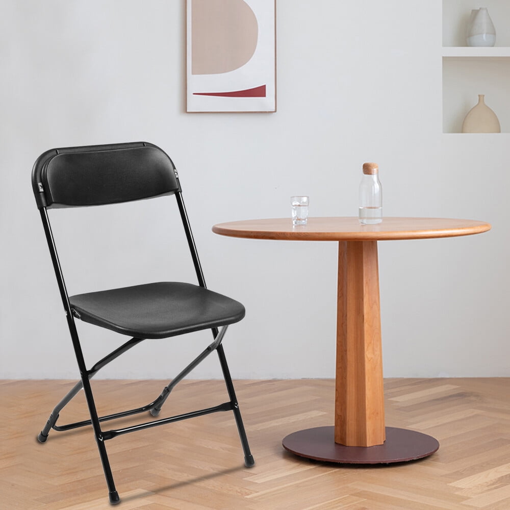 10-Pack Black Plastic Folding Chairs, Portable Stacking Indoor Outdoor ...