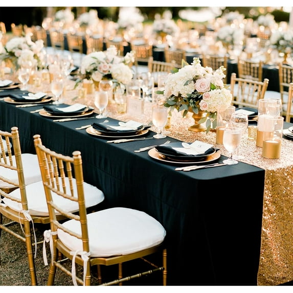 10 Pack Black Rectangle Table Cloth, 60 x 102 Inch Tablecloths for 6 ...