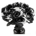 10 Pack Black Rose Artificial Flower Single Stem Fake Silk Flowers ...