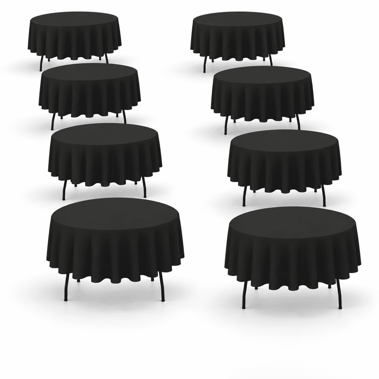 10 Pack Black Round Tablecloths 90 Inch For 60