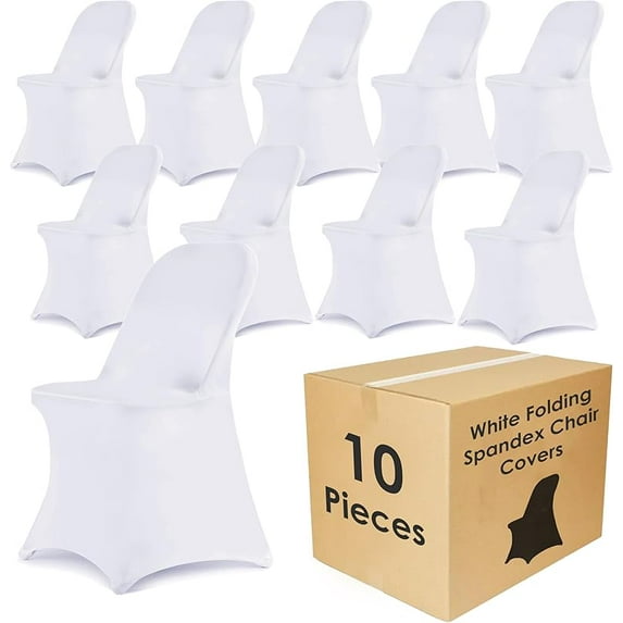 10 Pack Black Spandex Folding Chair Covers, Stretch Polyester ...