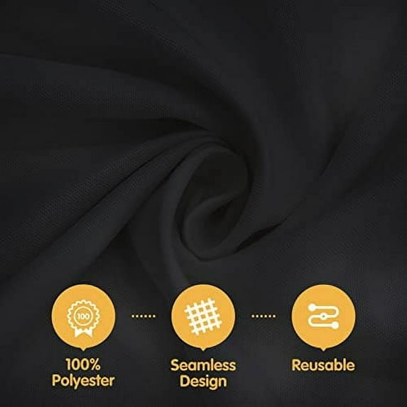10 Pack Black Tablecloths for 8 Foot Rectangle Tables 60 x 126 Inch ...
