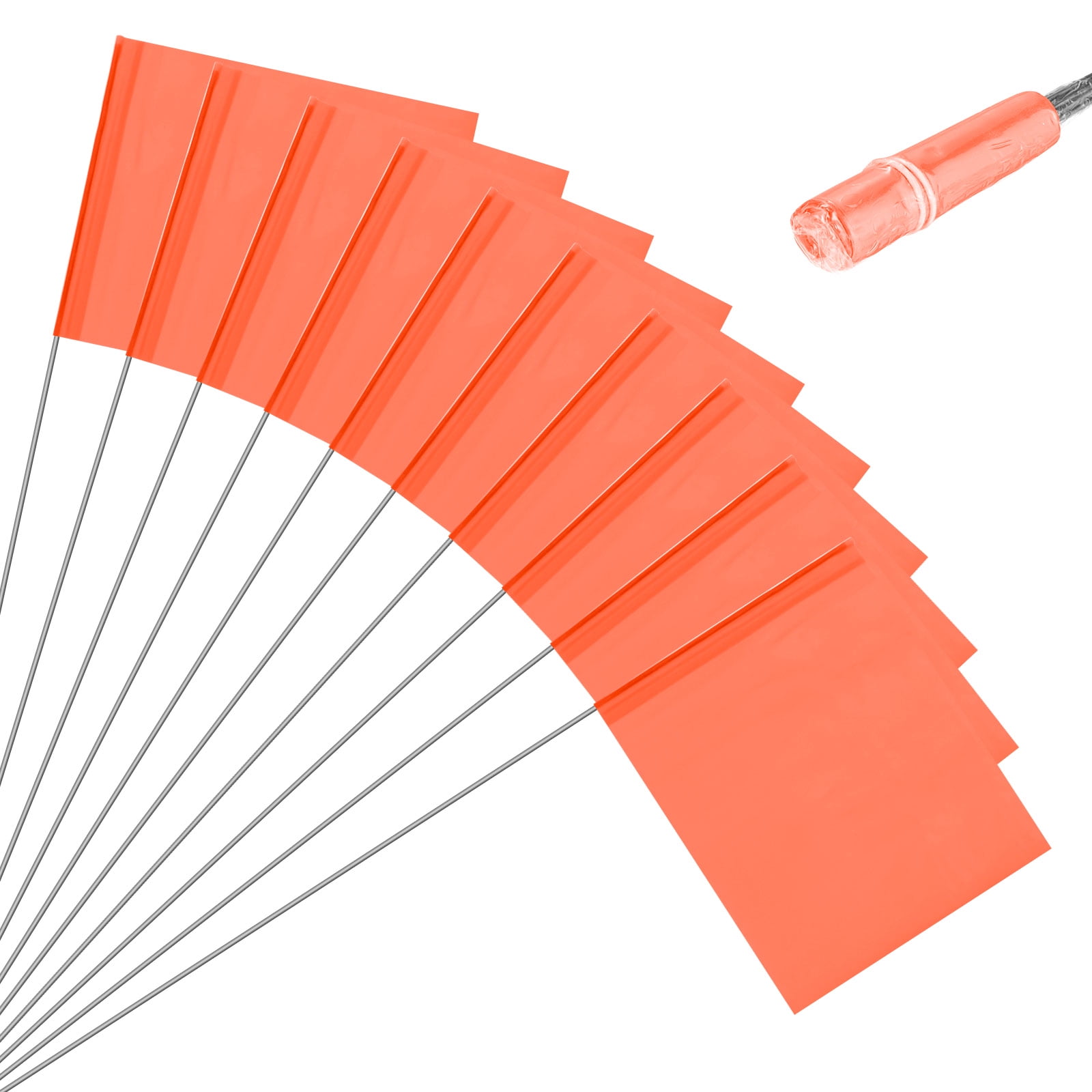 10-Pack Blank Marking Flags, 15x5.1x4 Inch Waterproof Yard Flags ...