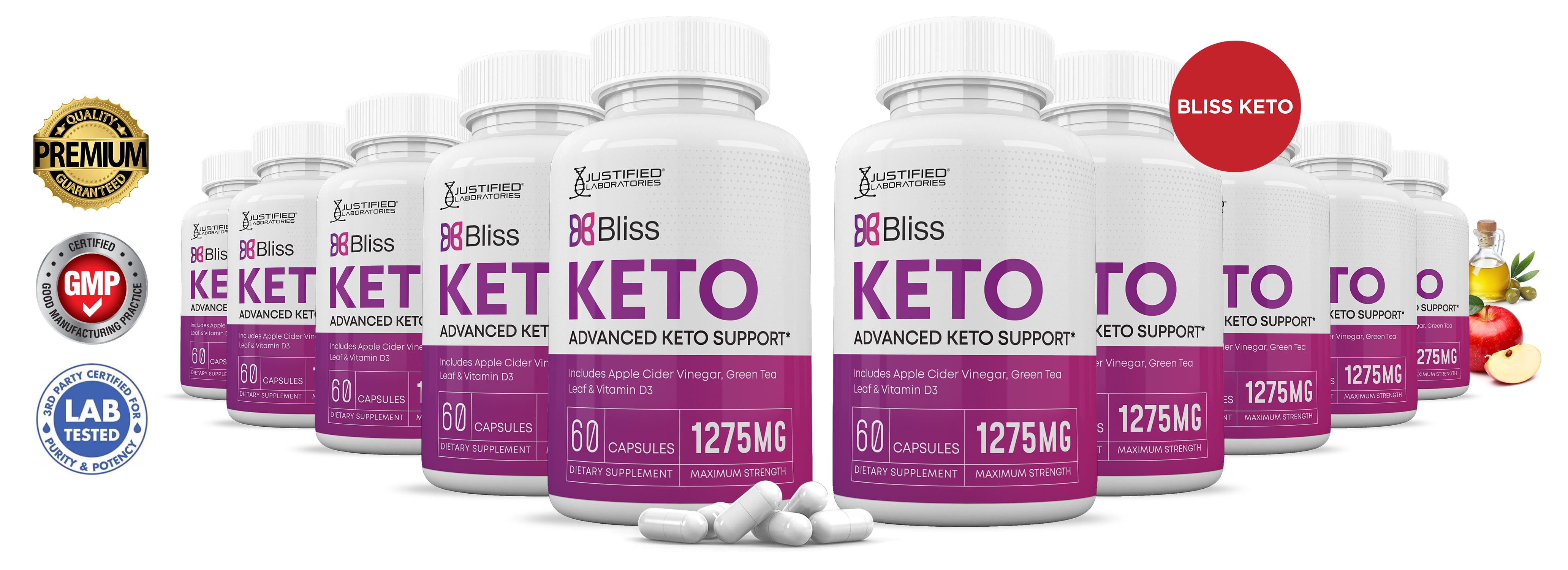 (10 Pack) Bliss Keto ACV Pills 1275mg Alternative to Gummies Dietary ...