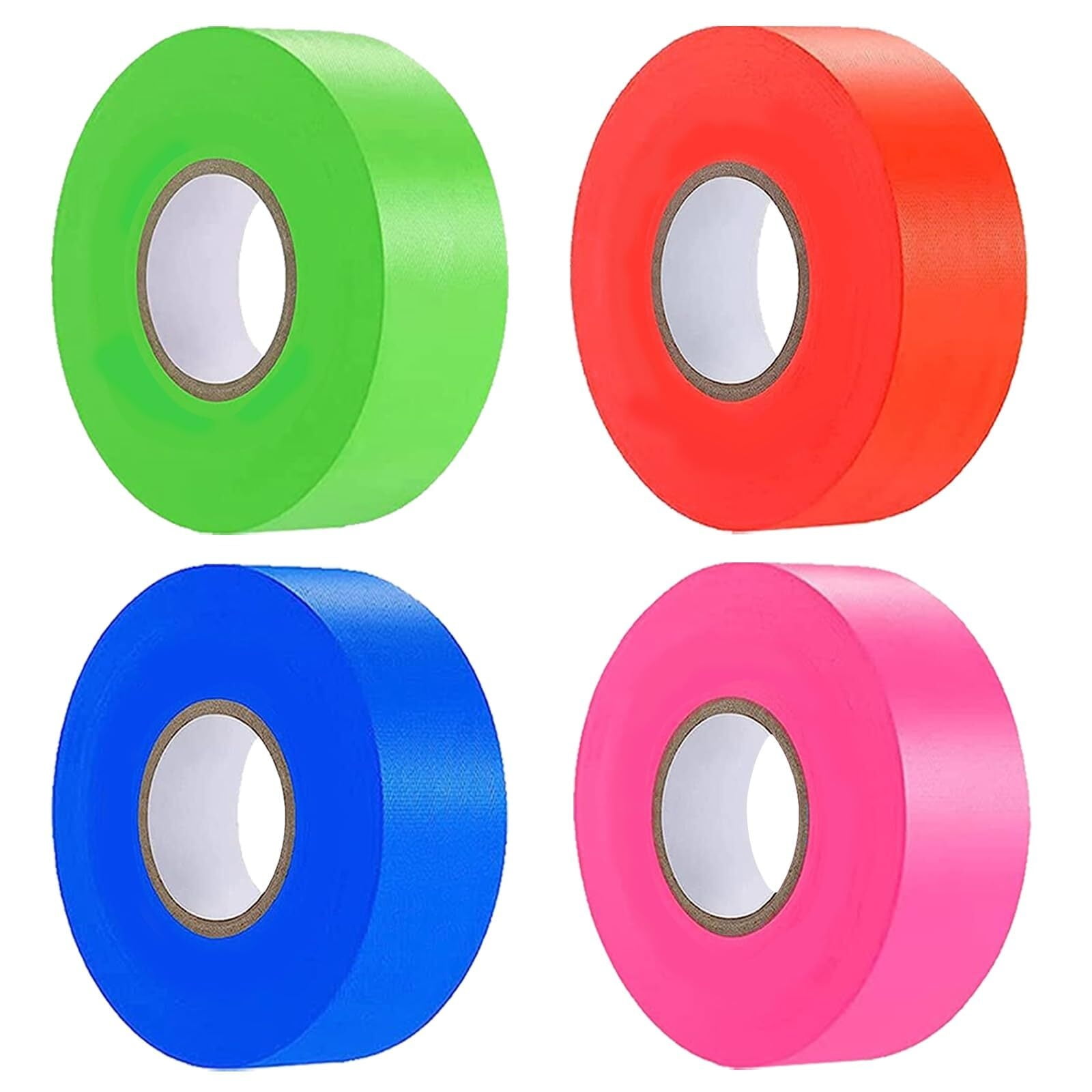 10 Pack Blue Flagging Tape, Non-Adhesive Plastic Ribbon Neon Marking ...