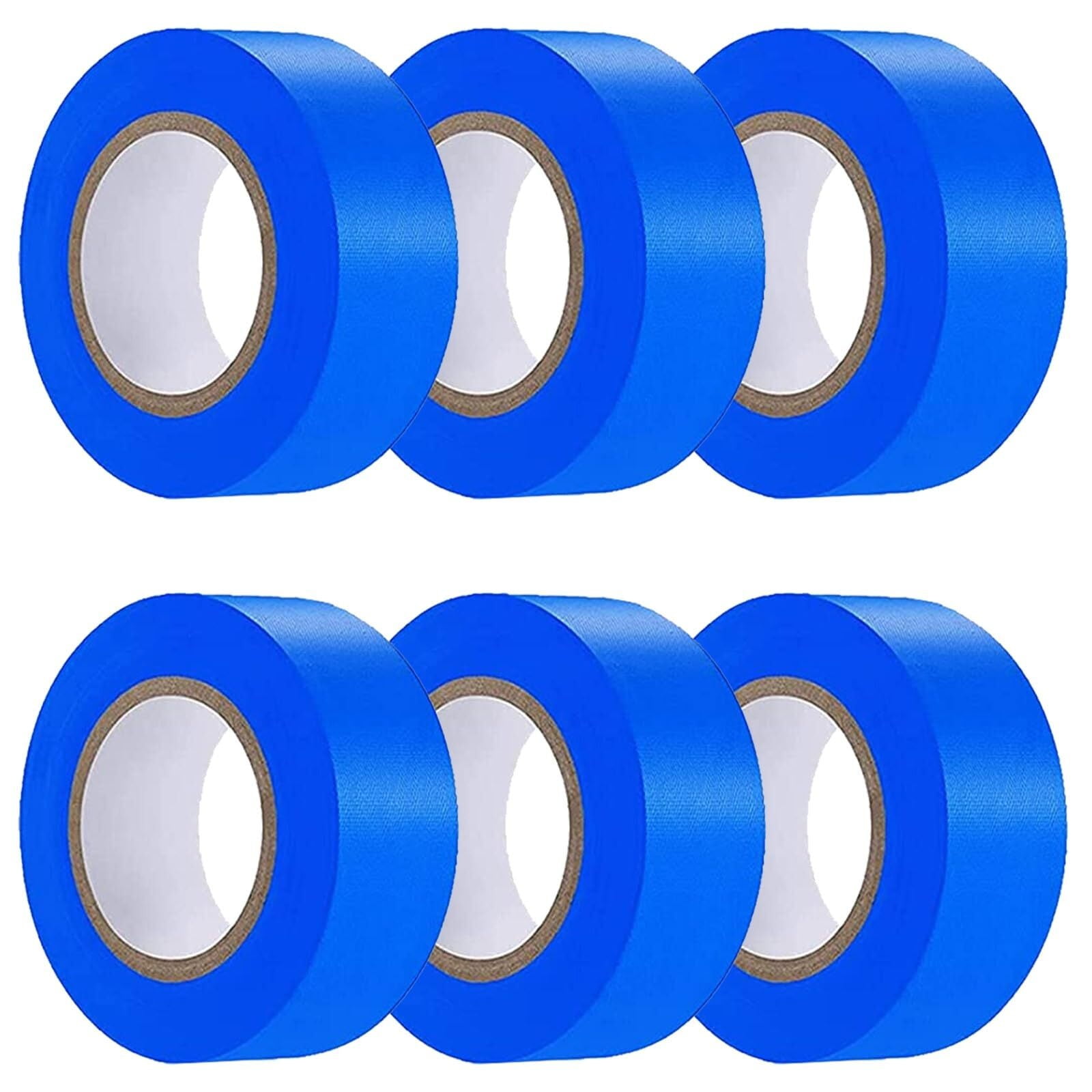 10 Pack Blue Flagging Tape, Non-Adhesive Plastic Ribbon Neon Marking Roll, 1inch*2000ft, Marking ...