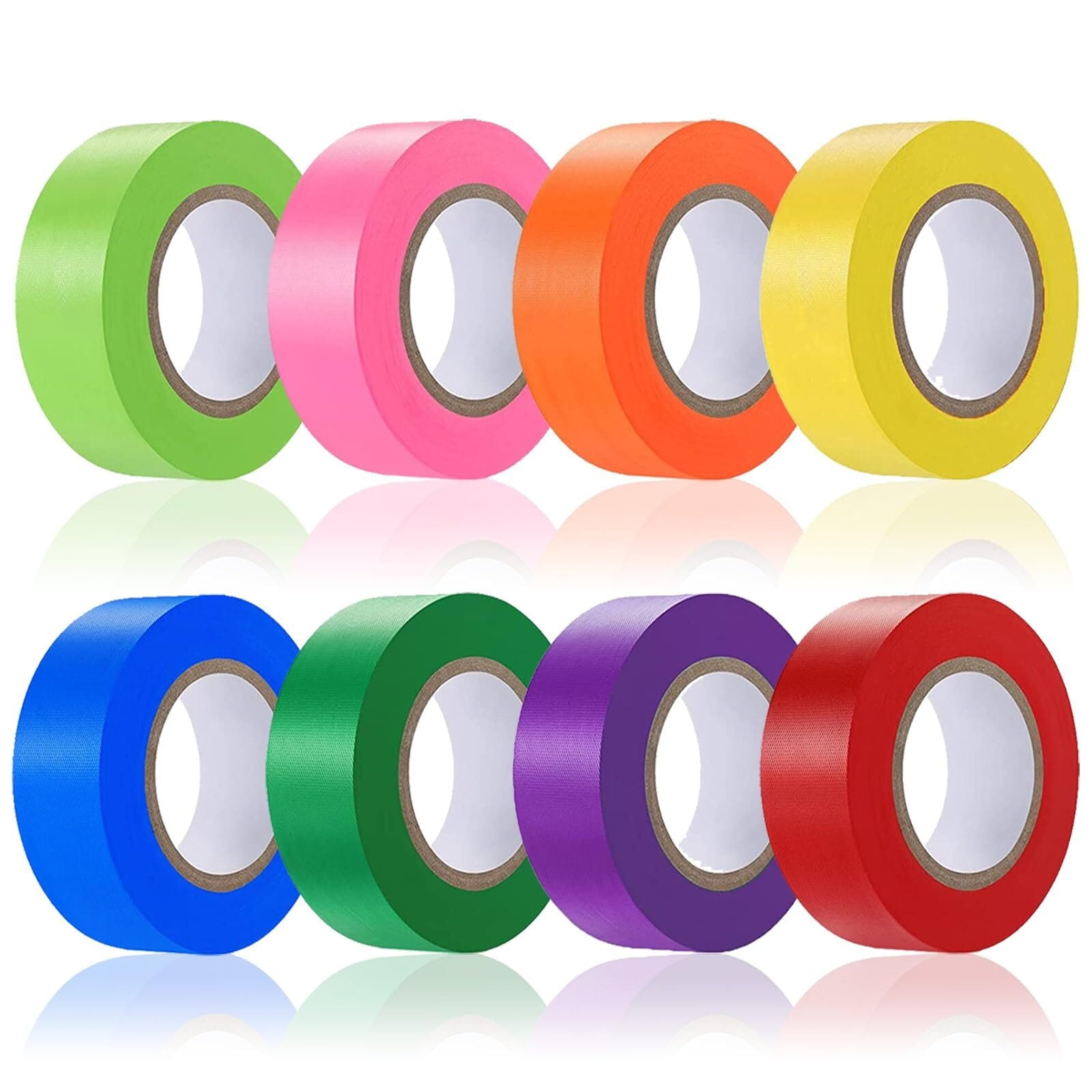 10 Pack Blue Flagging Tape, Non-Adhesive Plastic Ribbon Neon Marking ...