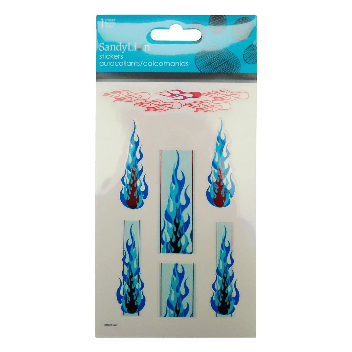 10 Pack Blue Race Car Flames Stickers, High Quality Decals with Electric Blue Flame Design ...