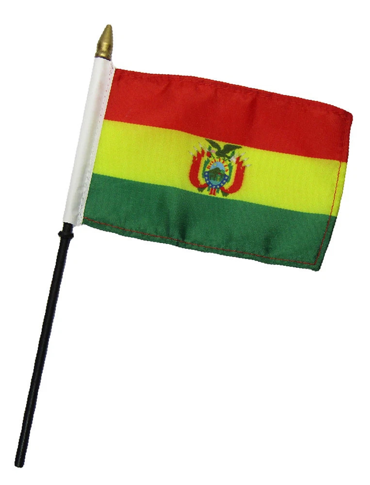 10 Pack Bolivia With Crest 4"x6" Flag Desk Table Set Wooden Stick Staff ...