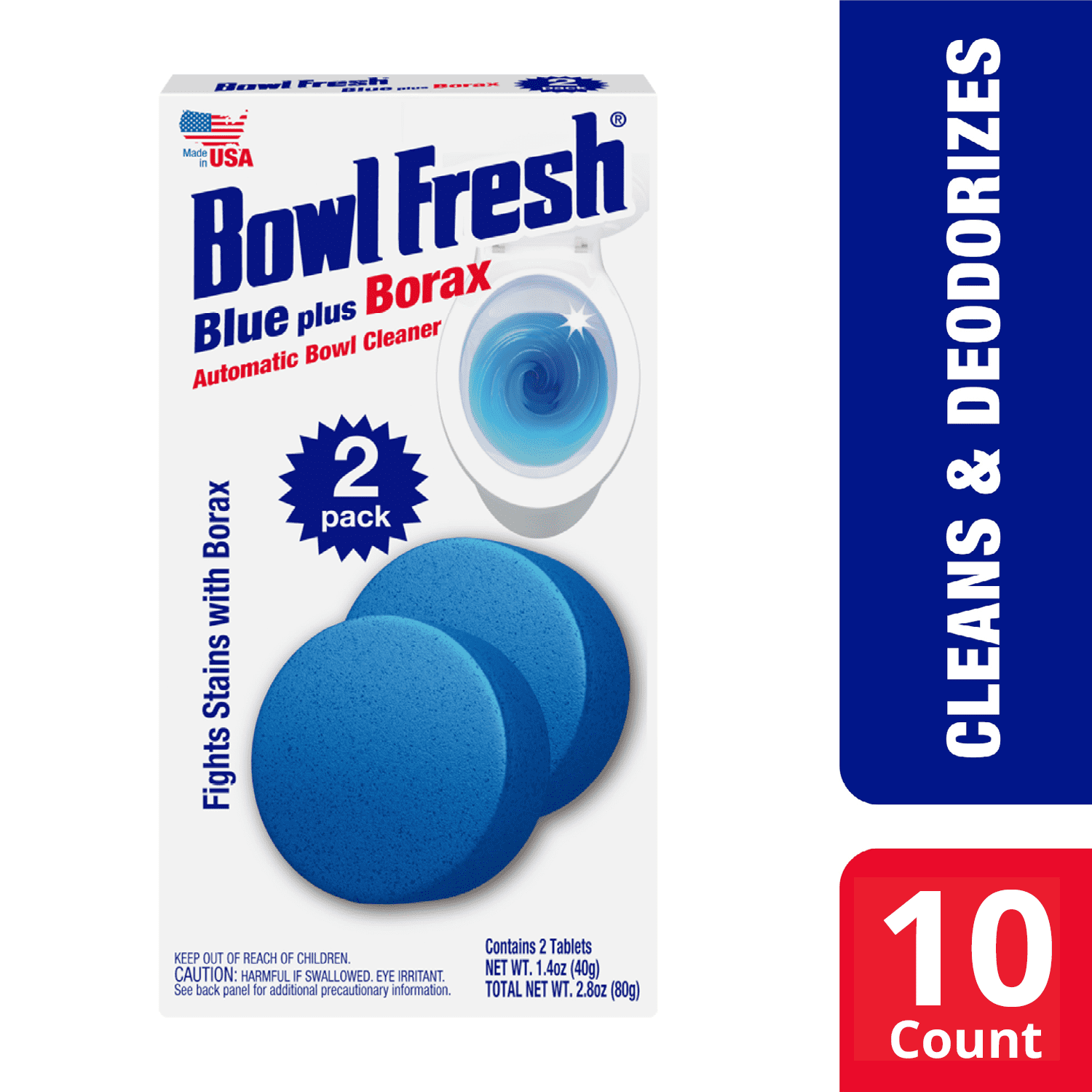 Bowl Fresh Automatic Toilet Bowl Cleaner and Freshener with Borax, 20 ...