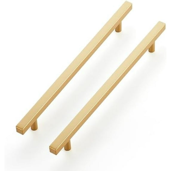 10 Pack Brass 8-3/4 Inch Hole Center Champagne Gold Handles Square ...