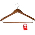 10 Pack Brown Wooden Coat & Pants Hangers Closet Organization - Walmart.com