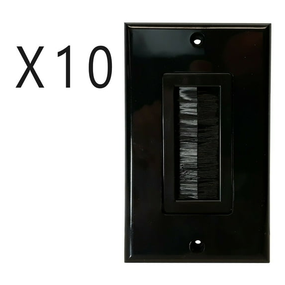 10 Pack Brush Bristle Opening Decor Bulk Cable Wire Wall Plate Face ...