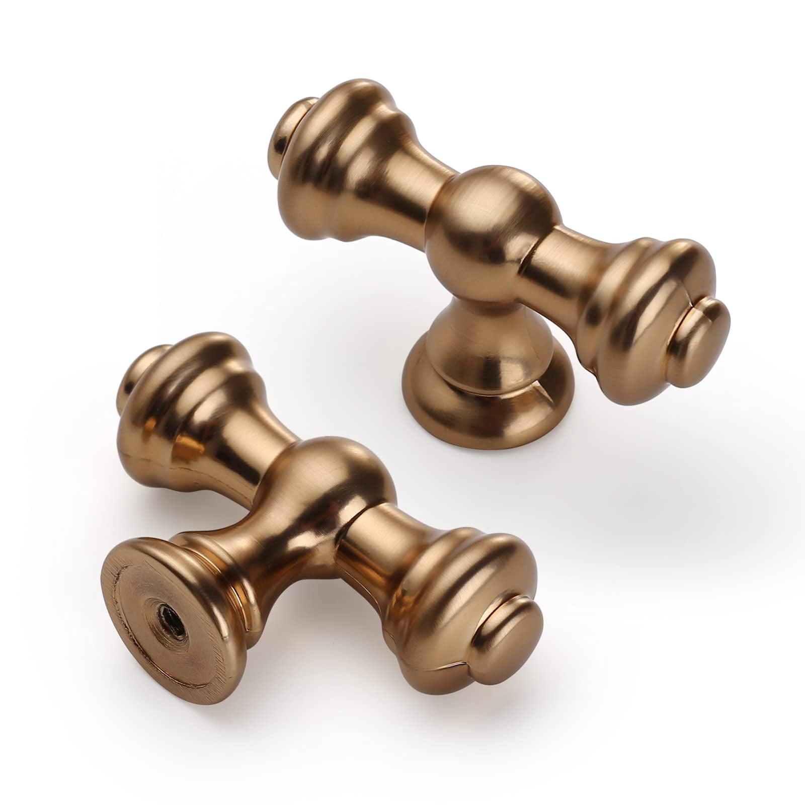 10 Pack Brushed Brass Cabinet Knobs - Gold Dresser & Drawer Knobs for ...