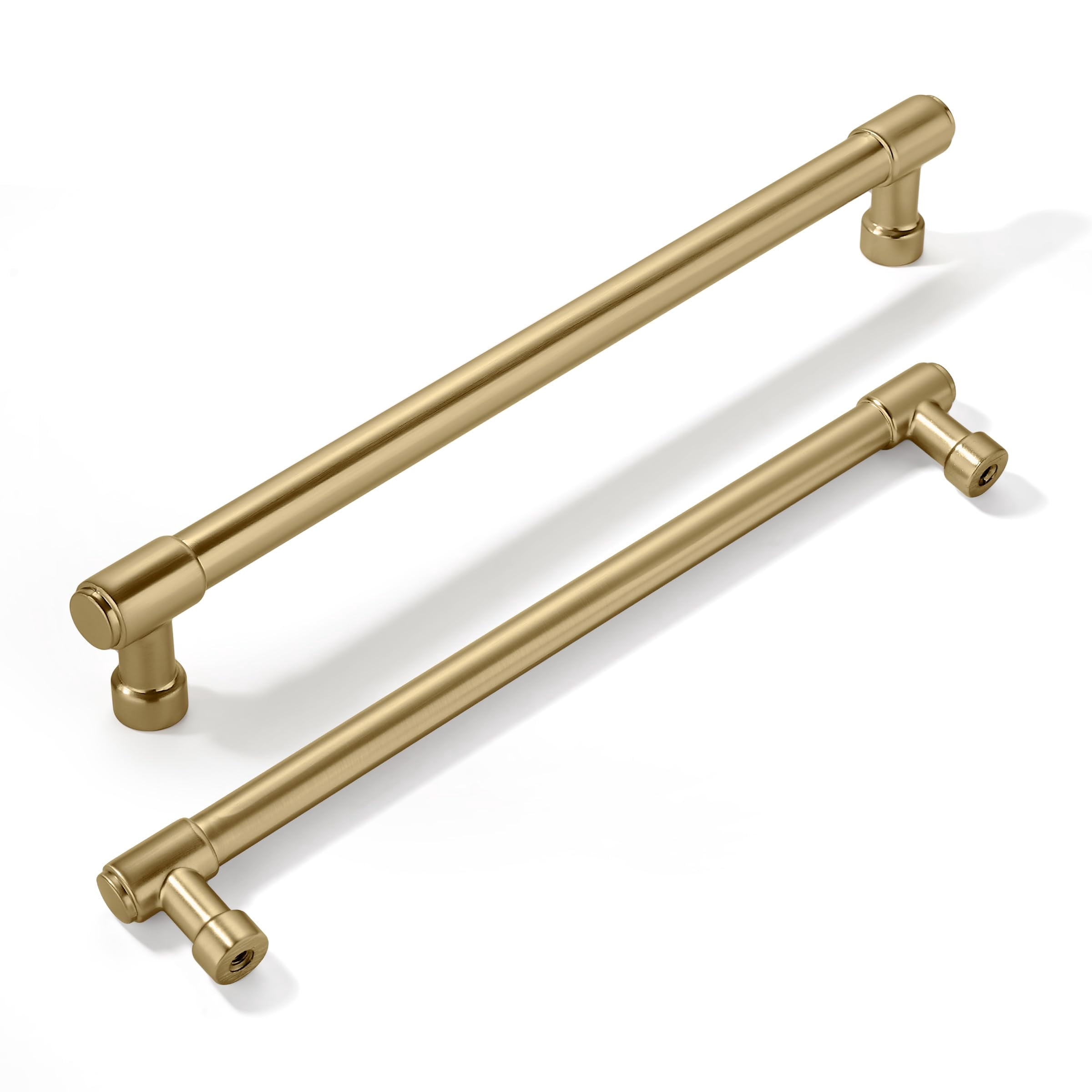 10 Pack Brushed Brass Cabinet Pulls 5 Inch(128MM) Hole Centers Kitchen ...