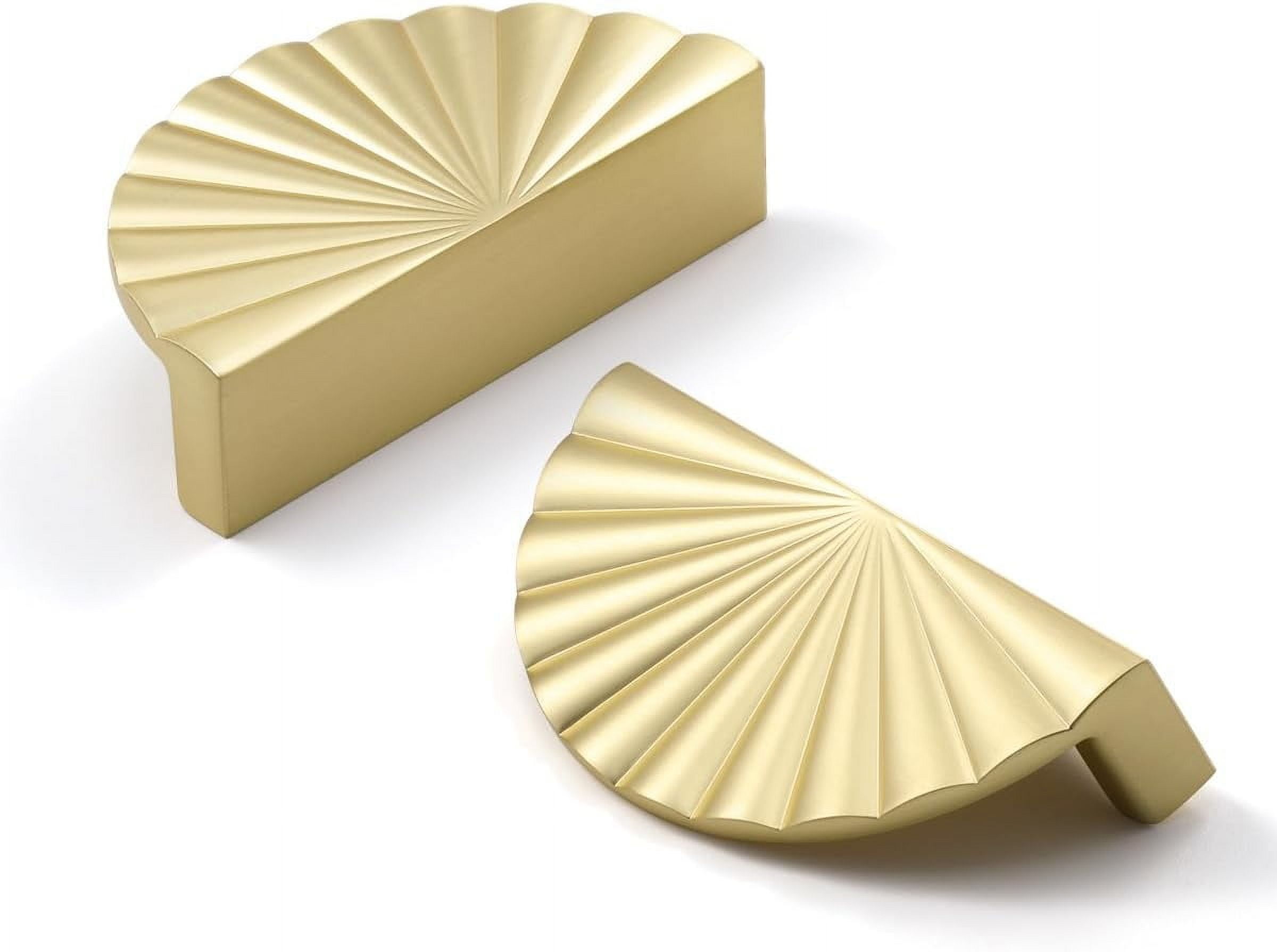 The 10 Pack Brushed Gold Cabinet Pulls 3" Hole Center Cup Flat Brass ...