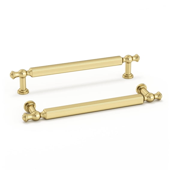 10 Pack Brushed Gold Cabinet Pulls, 3 inch(76mm) Hole Center Drawer ...