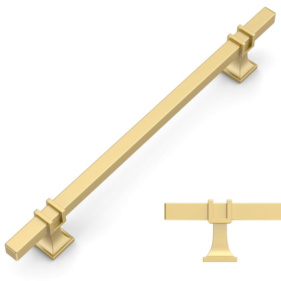 10 Pack Brushed Gold Cabinet Pulls 5 Inch(128mm) Hole Center Drawer ...