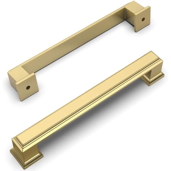 10 Pack Brushed Gold Cabinet Pulls 6.3 Inch(160mm) Hole Center Gold ...