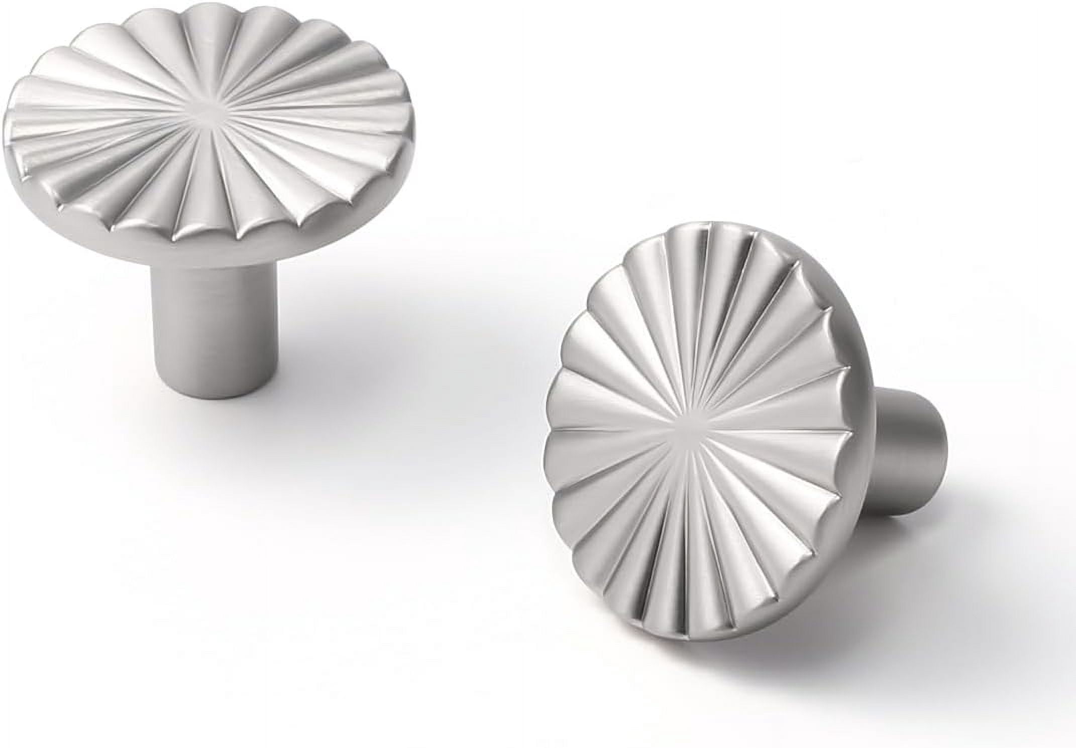 10 Pack Brushed Nickel Cabinet Knobs Satin Nickel Flat Drawer Pulls ...