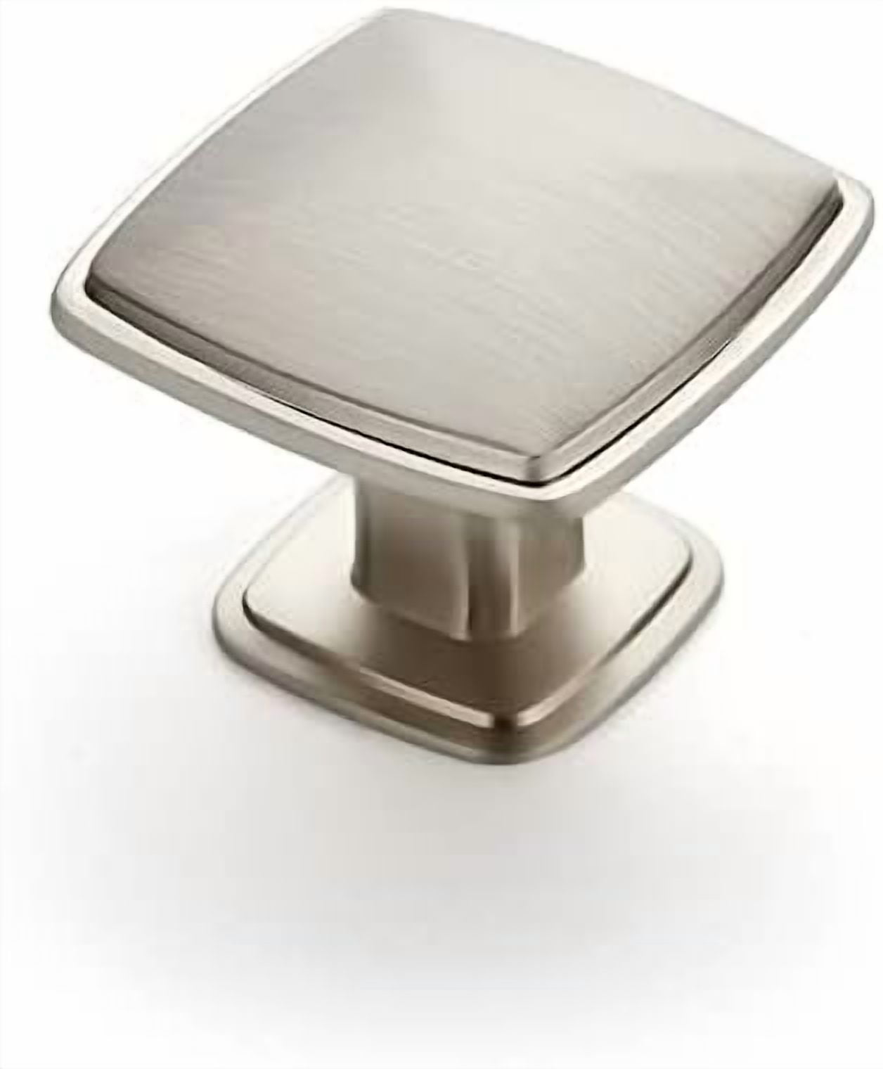 10 Pack Brushed Nickel Kitchen Cabinet Square Knob Single Hole Cabinet ...