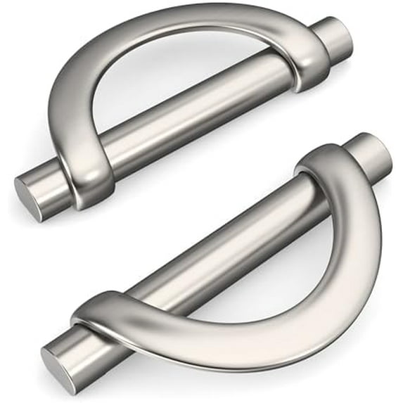 10 Pack Brushed Satin Nickel Cabinet Pulls 1.26 Inch(32MM) Hole Centers ...