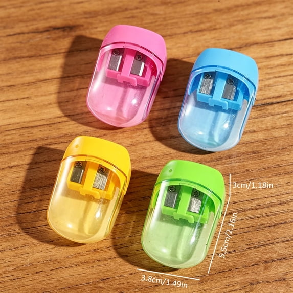 10 Pack Bulk Dual Hole Pencil Sharpeners with Lid, Handheld Manual ...