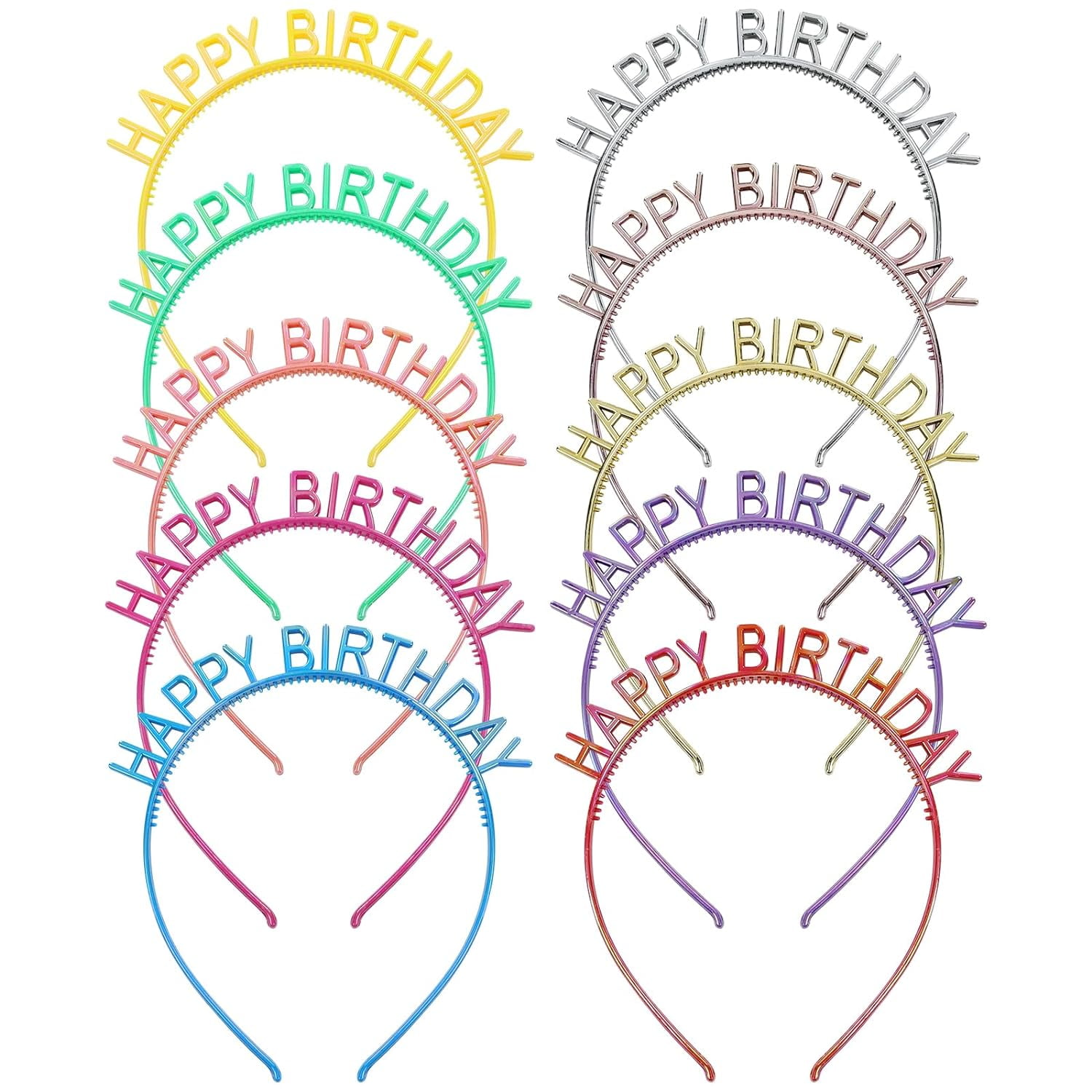 10 Pack Bulk Gold Silver Candy Rainbow Colorful Happy Birthday ...