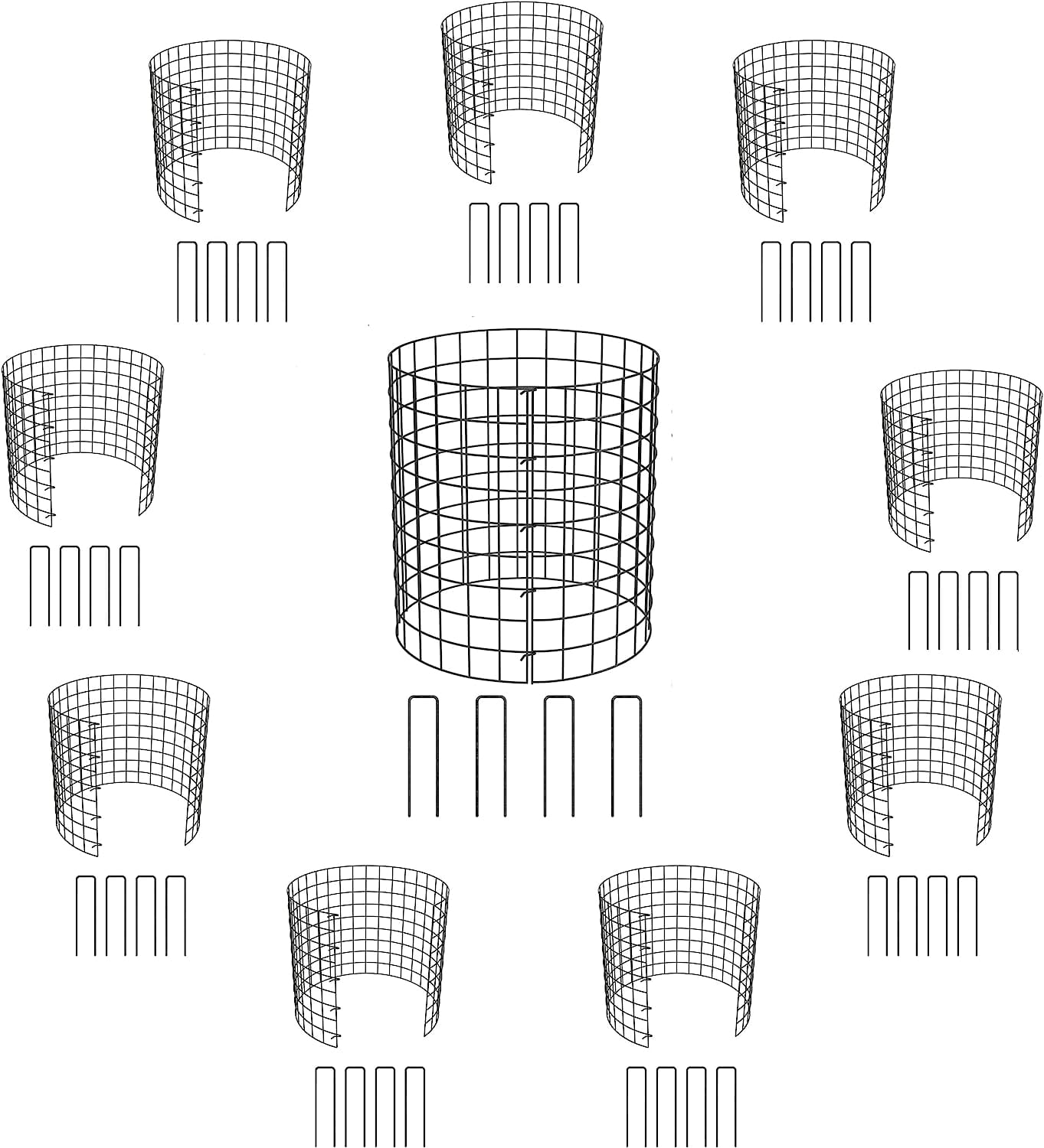 10 Pack Bunny Barricades for Plants Heavy Duty Metal Cage s Sturdy ...