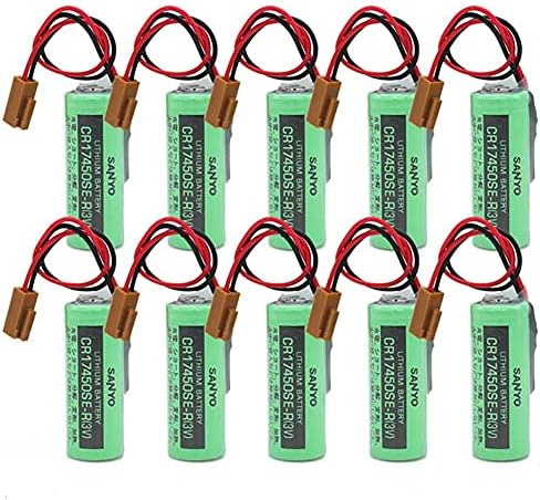 10-Pack CR17450SE-R 3V PLC Battery 2500mAh for SANYO FANUC A98L-0031 ...