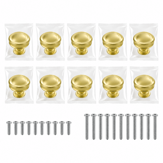 10 Pack Cabinet Knobs-Single Hole Brushed Gold Cabinet Pulls for ...