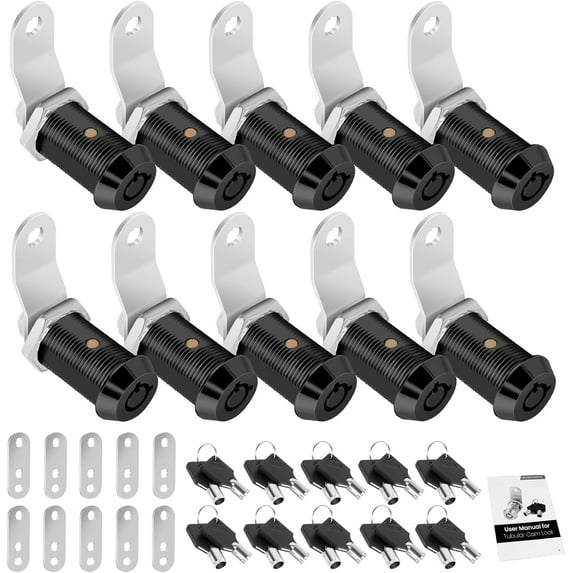 10 Pack Cabinet Lock with Keys, 1-1/8" RV Storage Lock Keyed Alike, RV ...