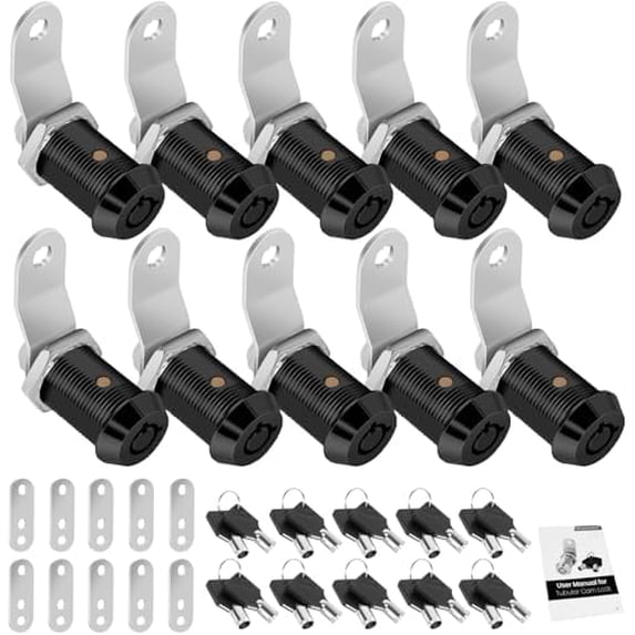 10 Pack Cabinet Lock with Keys, 1" RV Storage Locks Keyed Alike, RV ...