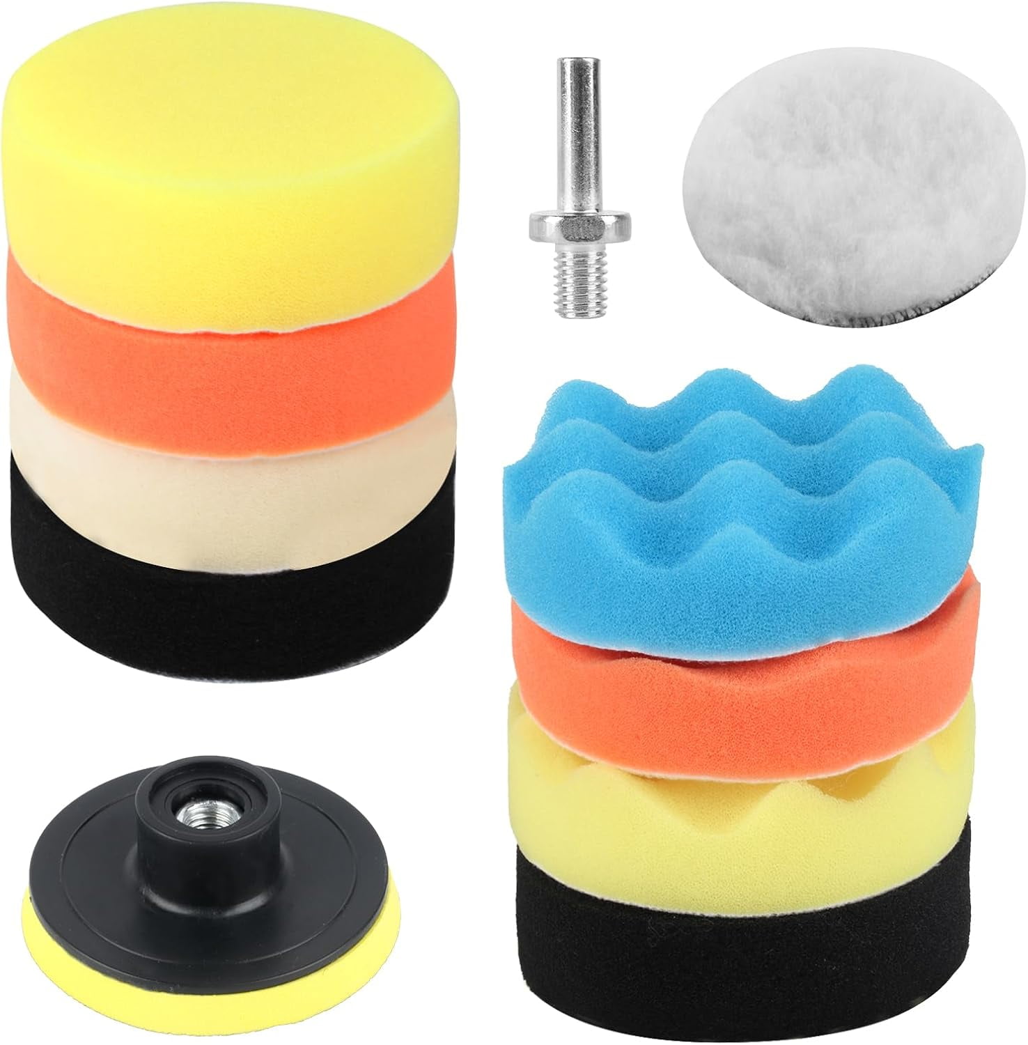 10-Pack Car Polishing Pads, 3 Inch Foam, Buffer Polisher for Drill ...