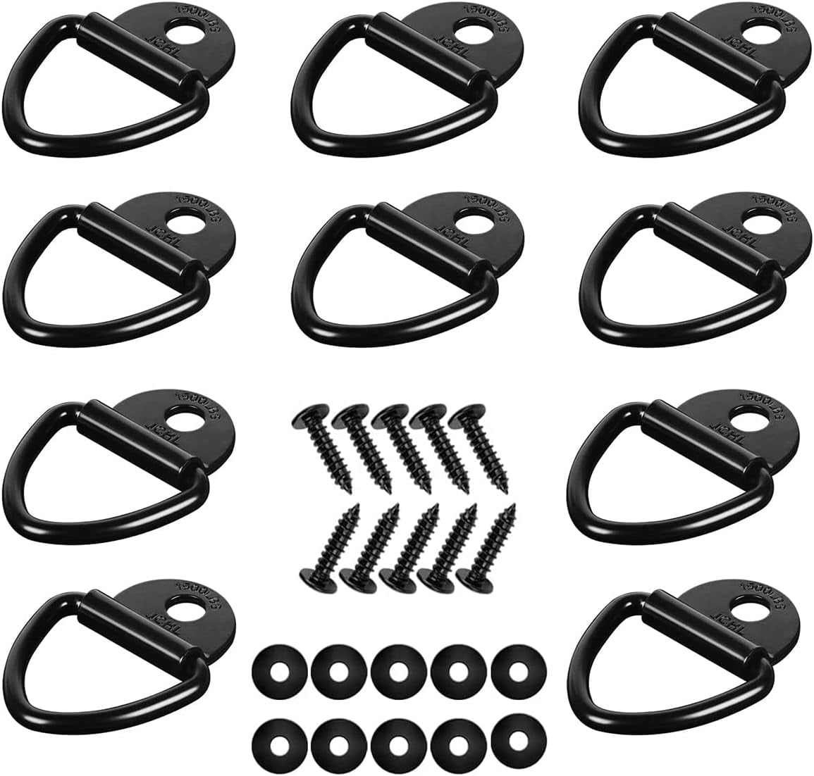 10 Pack Cargo Tie-Down V-Ring Anchors,2 Inch Diameter Steel V-Ring Bolt ...