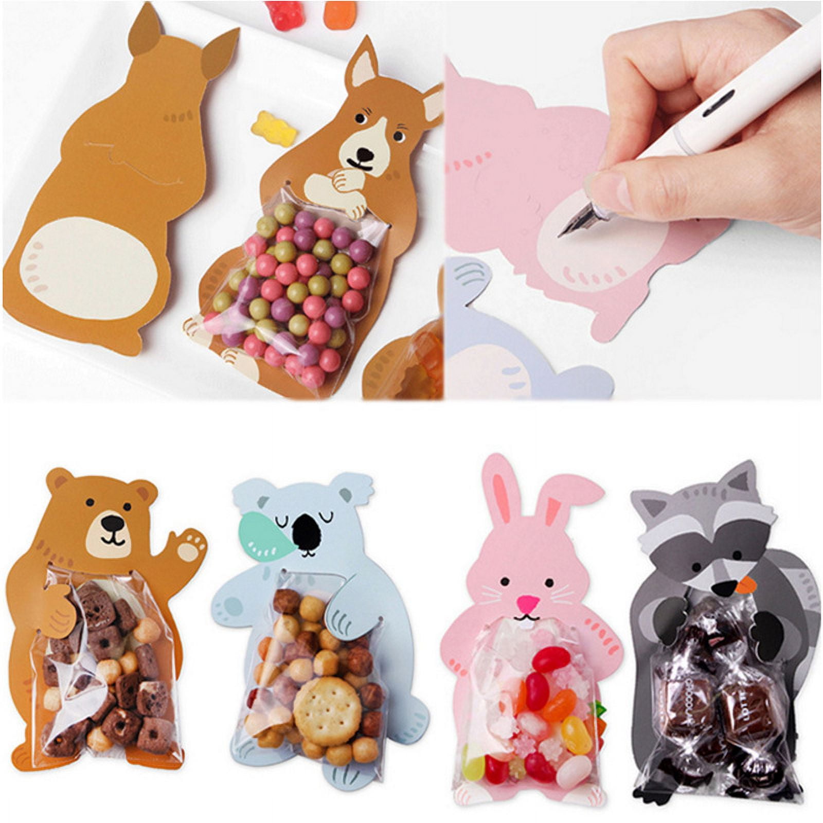 10 Pack Cartoon Animal Cute Food Creative Card Biscuit Candy Packaging ...