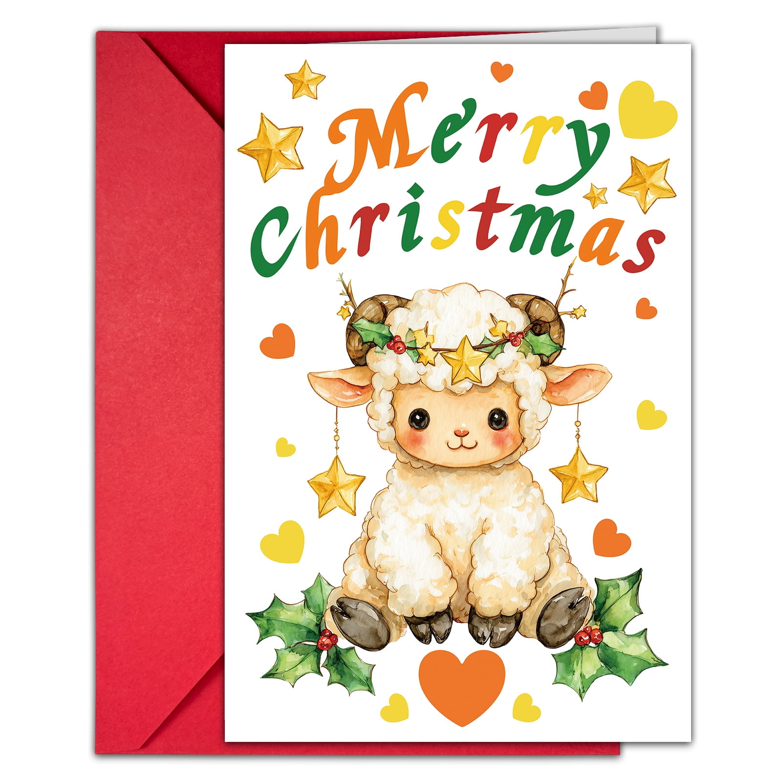 10-Pack Cartoon Christmas Greeting Card And Envelope Set, 10 Unique ...