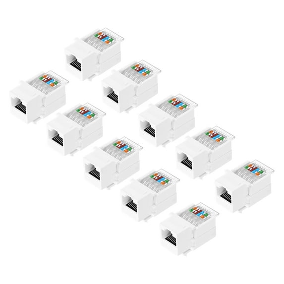 10 Pack Cat 6 Tool-Free RJ45 Ethernet Jack, Cat6 Coupler No Punch-Down ...