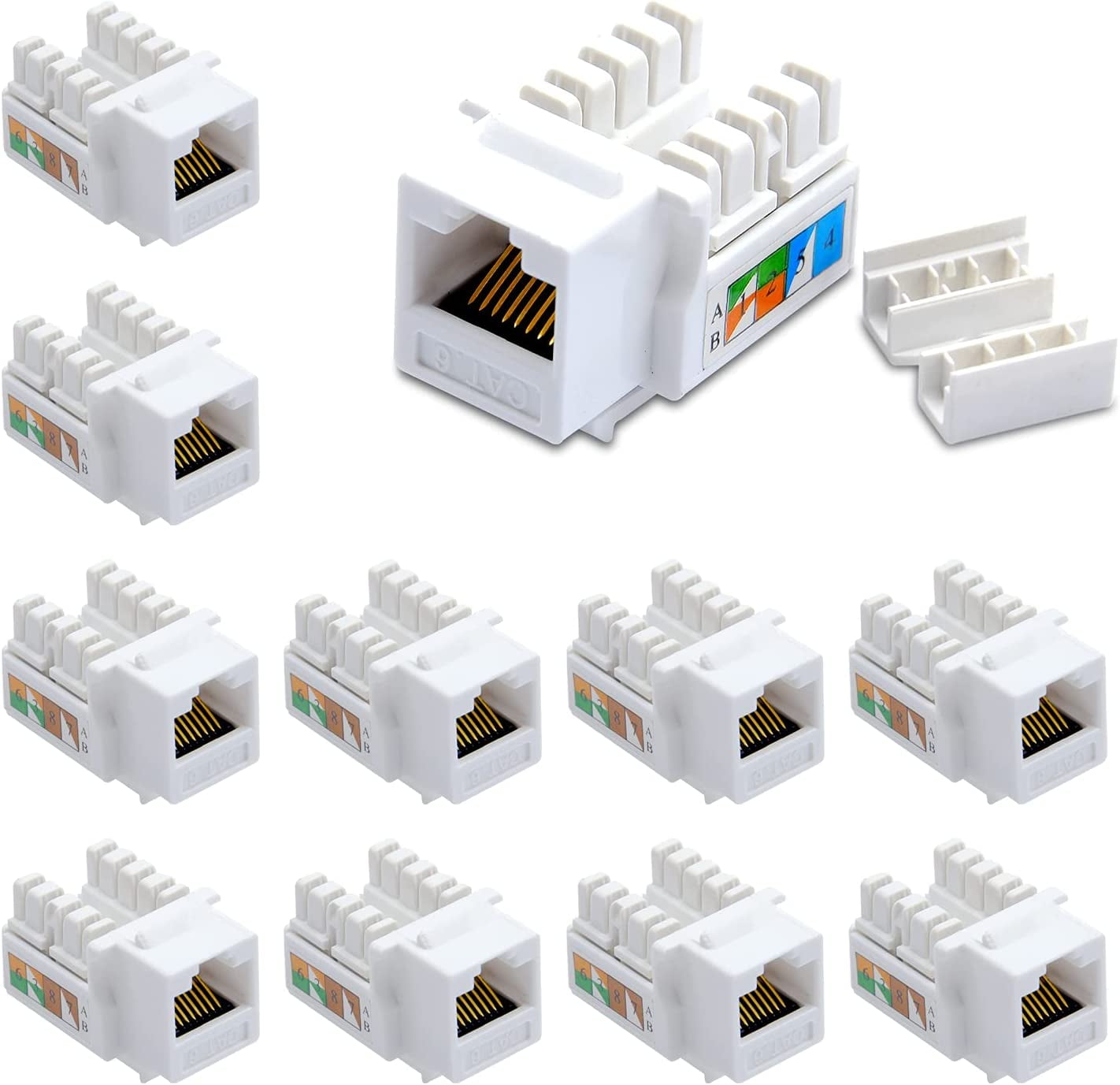 C2G Cat6 RJ45 UTP Keystone Jack - White - Walmart.com