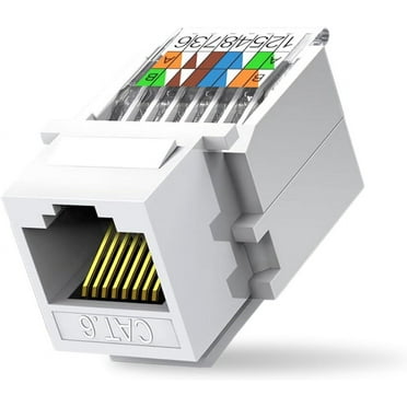 RJ45 Cat6 Keystone Jack 50-Pack 180° Horizontal UTP Ethernet Toolless ...