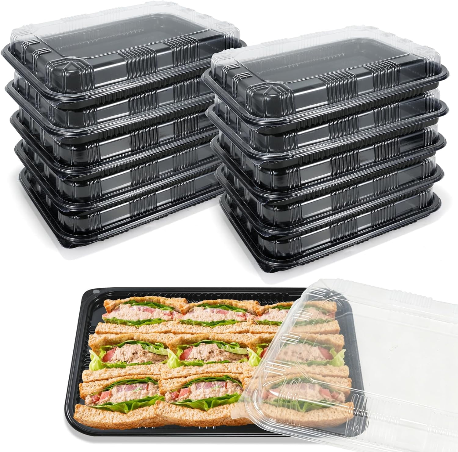 10 Pack Catering Trays with Lids, 13" Charcuterie Board with Lid ...