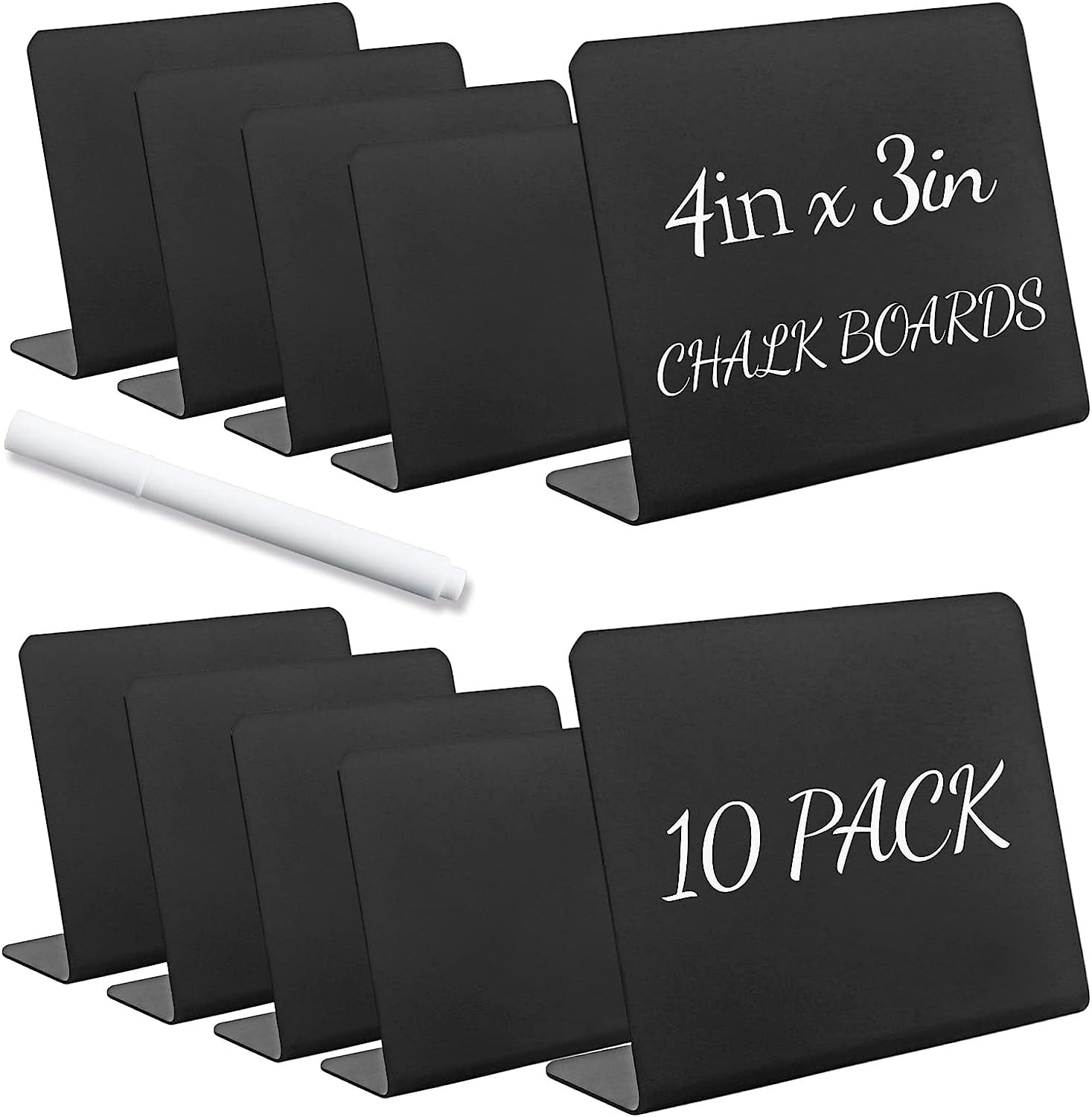 10 Pack Chalkboard Signs for Tabletop, L-Shaped Buffet Signs with 1 ...