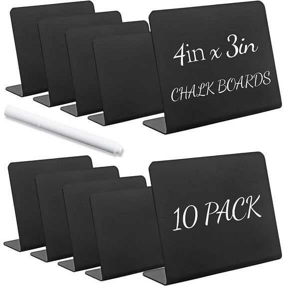 10 Pack Chalkboard Signs for Tabletop, L-Shaped Buffet Signs with 1 ...