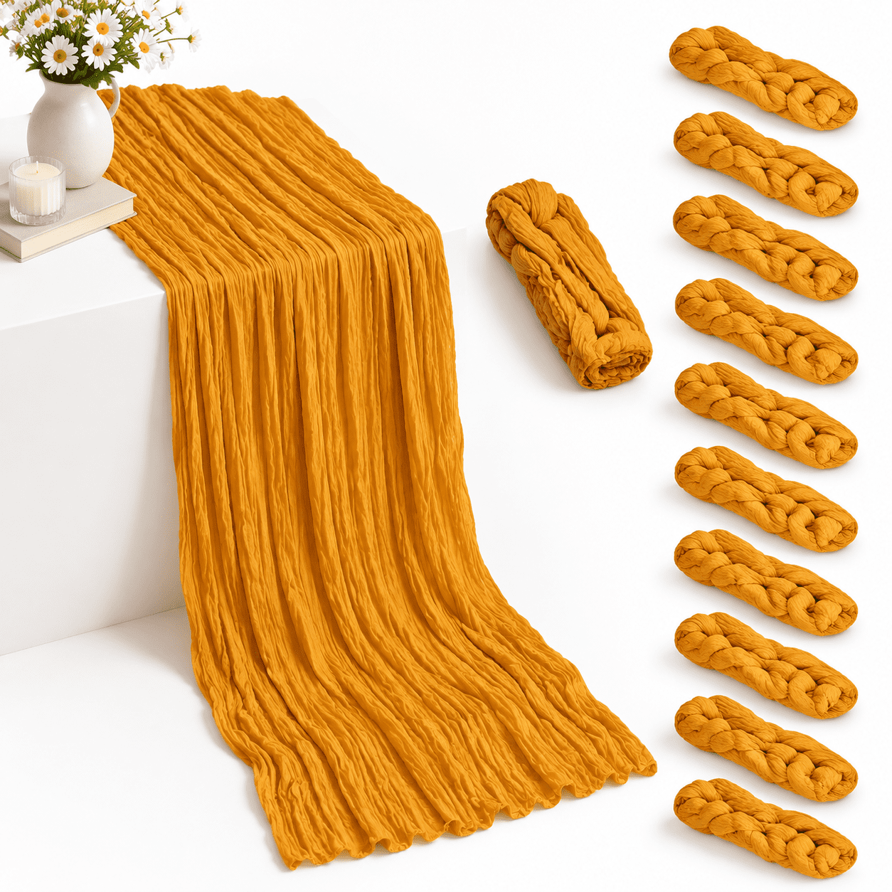 10 Pack Cheesecloth Table Runner 22 X 120 Inch Boho Gauze - Walmart.com