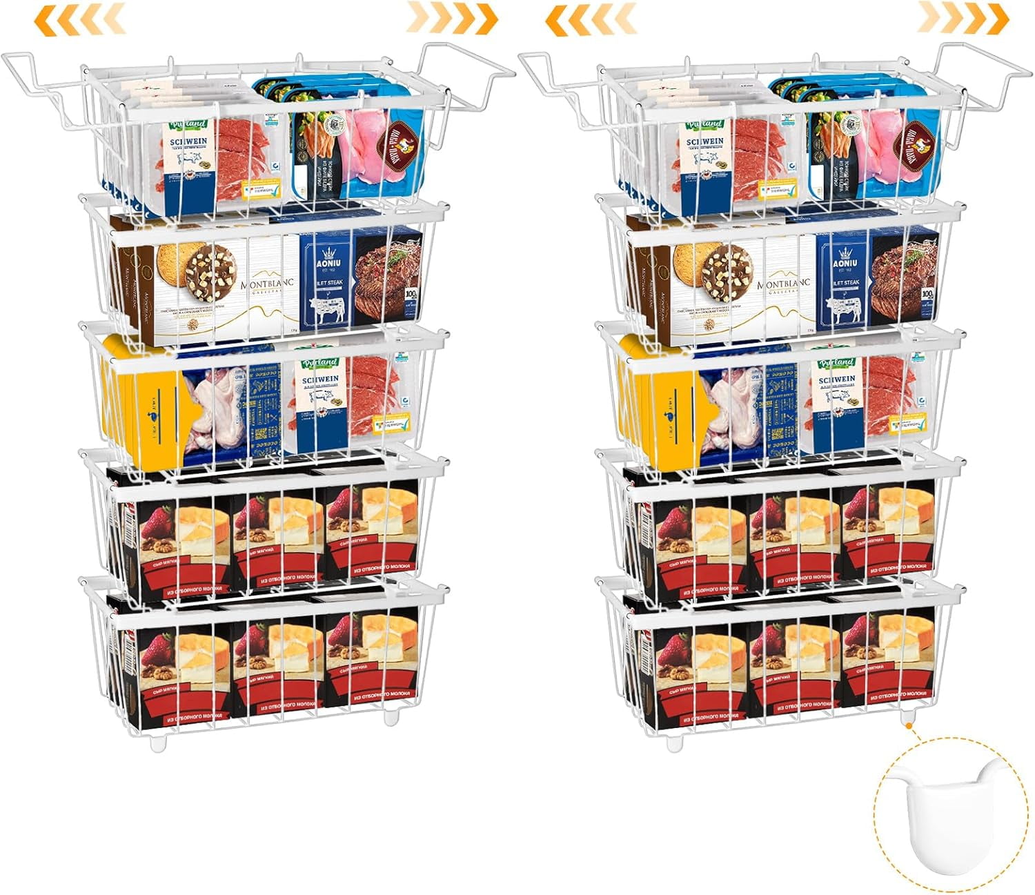 10 Pack Chest Freezer Organizer Bins Stackable - Deep Freezer Baskets ...