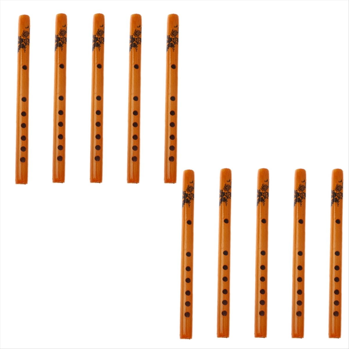 10-Pack Chinese Traditional 6-Hole Bamboo Flute Recorder Clarinet ...