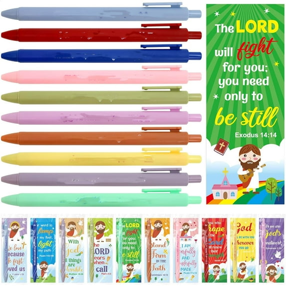 10 Pack Christian Ballpoint Pens Jesus Cards for Kids Bible Verse Pen ...