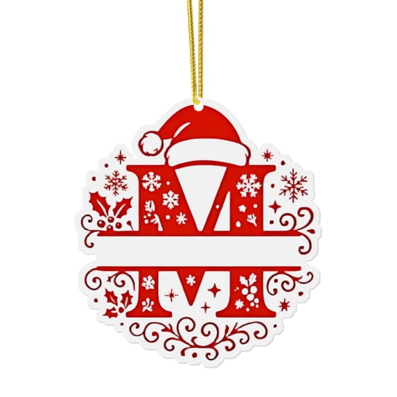 10 Pack Of Christmas Ornaments For Tree 2D Acrylic Decorative Monograms ...